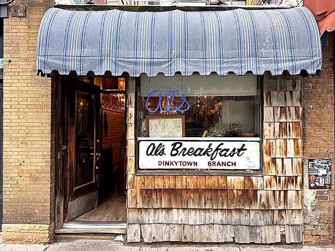 The unassuming exterior of Al's Breakfast might make you walk right past, but locals know this blue-awninged sliver of Dinkytown hides breakfast gold.