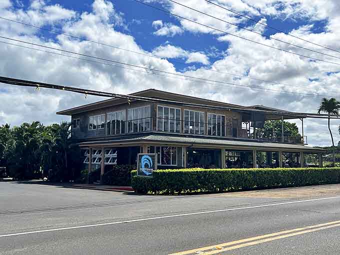 The Hale'iwa Beach House stands proudly against the Hawaiian sky, its modern beach architecture inviting you to step inside and stay awhile.