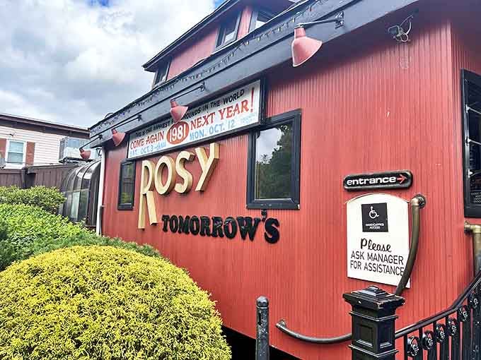 "All aboard the flavor express!" The entrance to Rosy Tomorrow's sets the stage for the culinary journey that awaits inside.