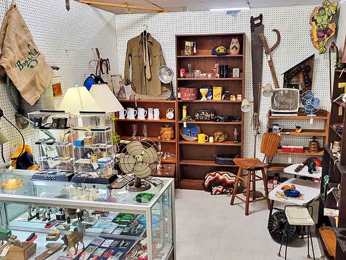 From vintage fans to retro tools, this booth perfectly captures everyday Americana with carefully arranged treasures waiting for new homes.