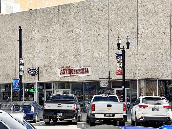 The unassuming exterior of St. Joe Antiques Mall hides a universe of treasures within, like finding a gourmet meal at what looks like a greasy spoon.
