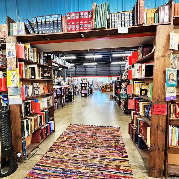 Step through these doors and leave the ordinary world behind. The transition from Springdale sidewalk to book paradise happens in an instant.