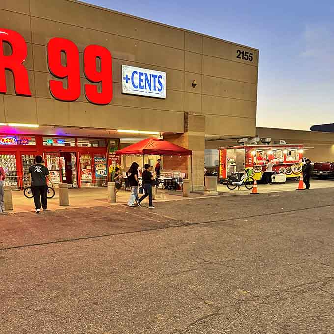 Even as evening falls, Super 99+ Cents continues to draw shoppers seeking affordable treasures in Denver's retail wonderland.