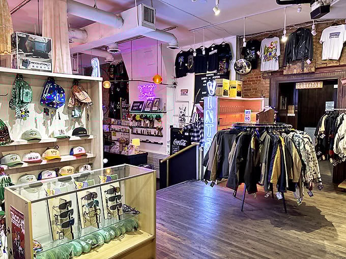 Where snapbacks meet leather jackets and disco lights cast a purple glow. This isn't just shopping&mdash;it's a journey through America's closet.