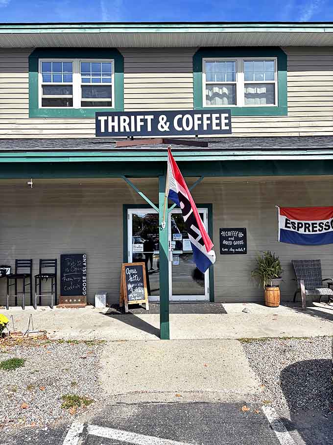 The unassuming exterior of Mountain Thrift and Coffee beckons with its simple charm – like finding a $20 bill in last year's winter coat.