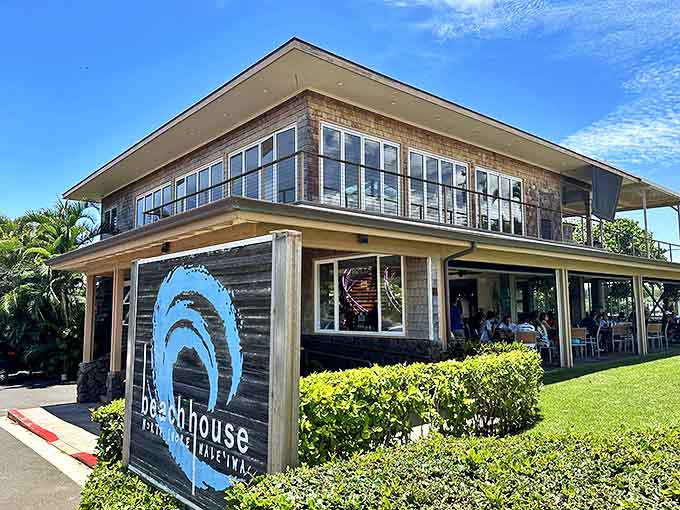 The Hale'iwa Beach House stands proudly against the Hawaiian sky, its modern beach architecture inviting you to step inside and stay awhile.