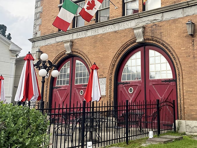 Italian, Canadian, and American flags flutter above the entrance &ndash; a delicious preview of the international comfort food waiting inside.
