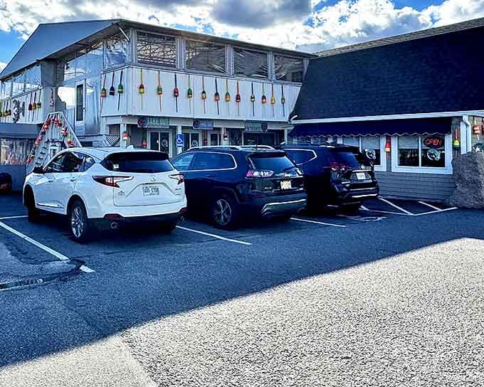 Where cars from five states regularly gather in pilgrimage. The packed parking lot at Petey's is New England's most honest restaurant review.