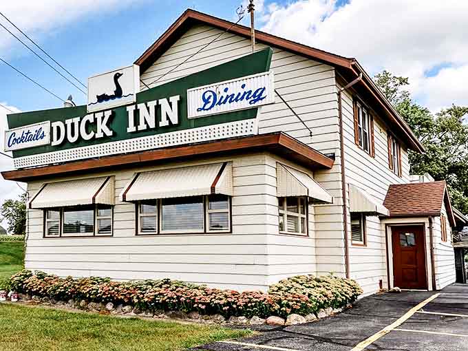 The classic supper club signage proudly announces its dual specialties &ndash; where cocktails and dining unite in perfect Wisconsin harmony.