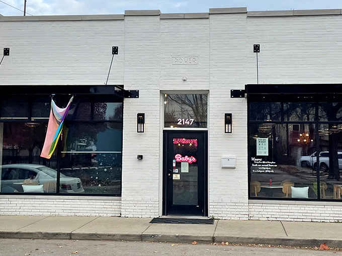 The unassuming white brick exterior of Baby's hides a retro wonderland inside, like finding a treasure chest disguised as a shoebox.