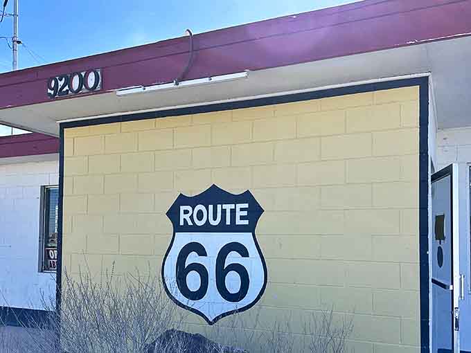 The iconic Route 66 shield welcomes hungry travelers to this unassuming Albuquerque treasure. Some landmarks don't need neon to shine.