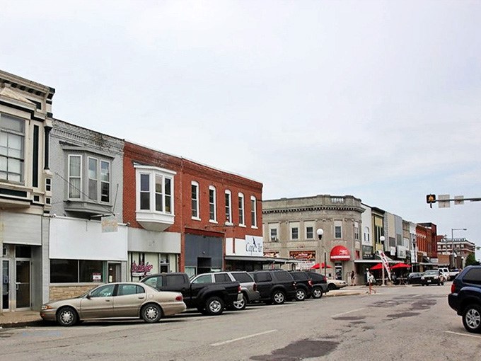 Kirksville's downtown strip feels like stepping into a Norman Rockwell painting where the pace is human and the parking is actually possible.