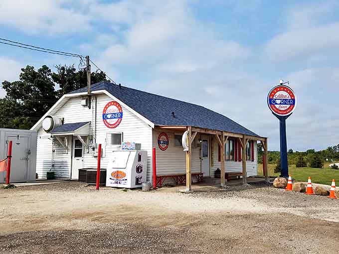 A humble white building with a bold sign that promises more flavor per square foot than most fancy downtown restaurants could dream of delivering.
