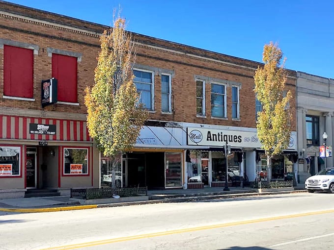 Fall transforms Nappanee's Main Street into a postcard-perfect scene where antique shops beckon with treasures waiting to be discovered.