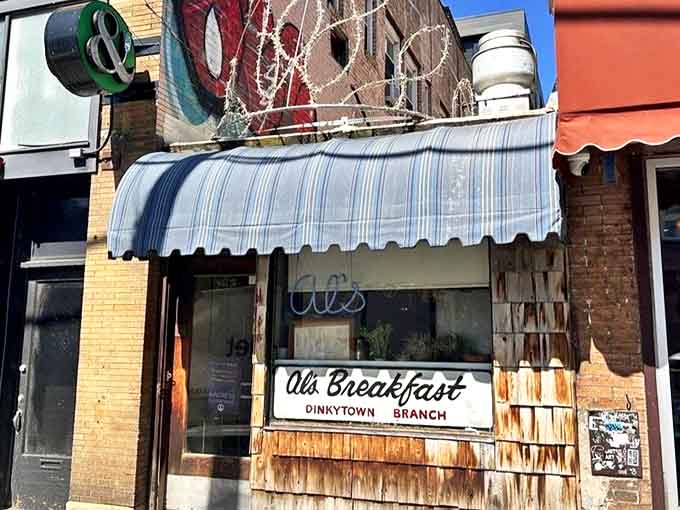 The unassuming exterior of Al's Breakfast might make you walk right past, but locals know this blue-awninged sliver of Dinkytown hides breakfast gold.
