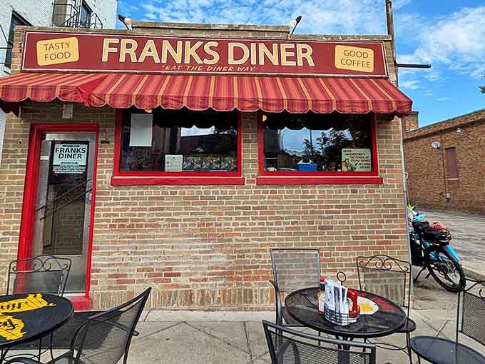 From certain angles, you can truly appreciate that Frank's isn't just diner-themed &ndash; it's an actual converted railcar with authentic character.