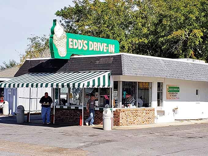 Edd's ice cream cone sign has guided hungry travelers for generations, promising sweet relief from Mississippi heat and a taste of Americana that never goes out of style.