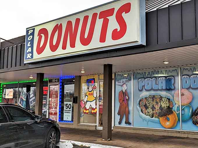 The iconic Polar Donuts storefront beckons like a sugary lighthouse in Oklahoma City, promising sweet salvation to all who enter.