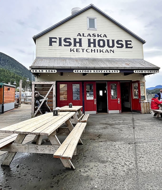 Rain or shine, this unassuming seafood haven delivers Alaskan maritime magic. The mountains behind aren't just scenery&mdash;they're dinner companions.