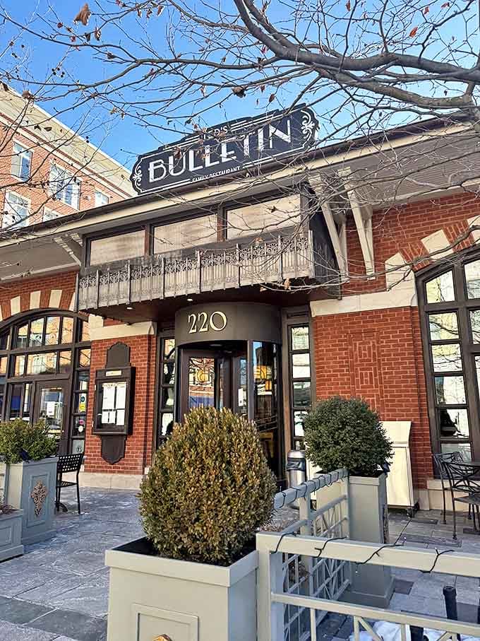 Spring branches frame Ted's iconic sign, promising a culinary time machine inside where pop tarts are elevated from childhood memory to gourmet masterpiece.