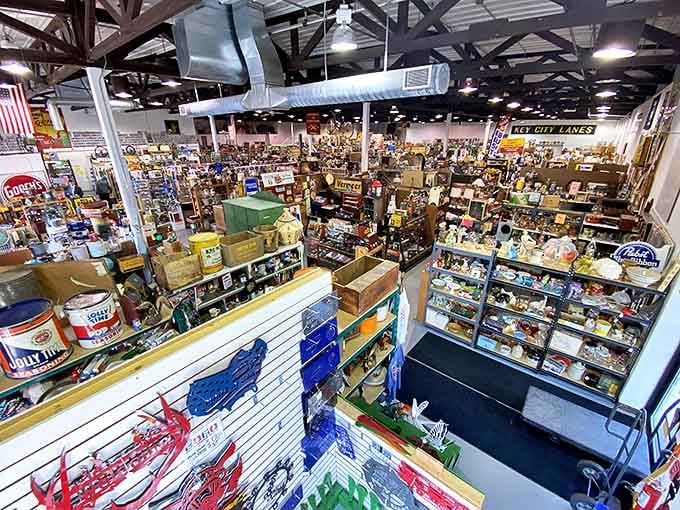 A bird's-eye view of nostalgia nation. From vintage signs to classic Americana, this sprawling wonderland makes you wonder if they've somehow managed to bottle the essence of every American attic.