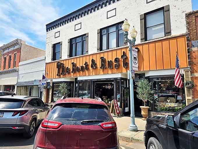 The Bent & Rusty's charming storefront welcomes treasure hunters to downtown Laramie with vintage appeal and colorful seasonal displays outside.