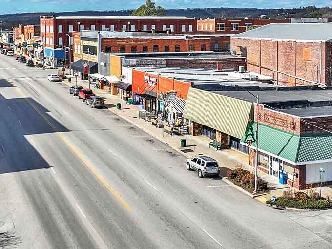 Henryetta's historic downtown stretches toward the horizon like a Norman Rockwell painting come to life, where small-town America still thrives beautifully.