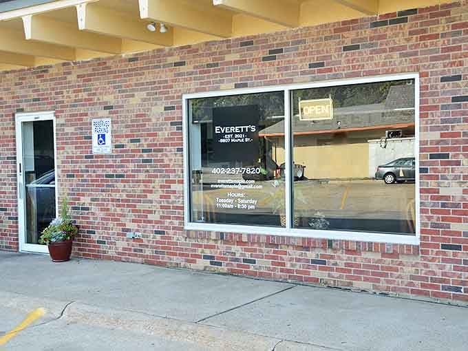 That "OPEN" sign might as well say "HEAVEN" &ndash; a beacon of barbecue hope on Maple Street, promising pulled pork perfection to all who enter.