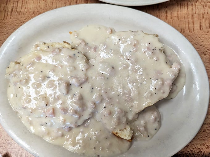 Biscuits and gravy: the breakfast that says, "You won't need lunch today." Comfort food that hugs you from the inside out.
