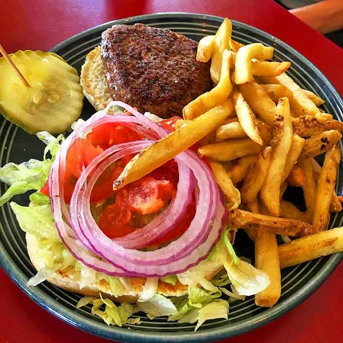 A burger that doesn't need a fancy name&mdash;just quality beef, fresh toppings, and fries that could start their own fan club.