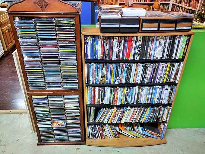 Media library madness! Enough DVDs and CDs to survive both a zombie apocalypse and the inevitable return of physical media as "vintage cool."