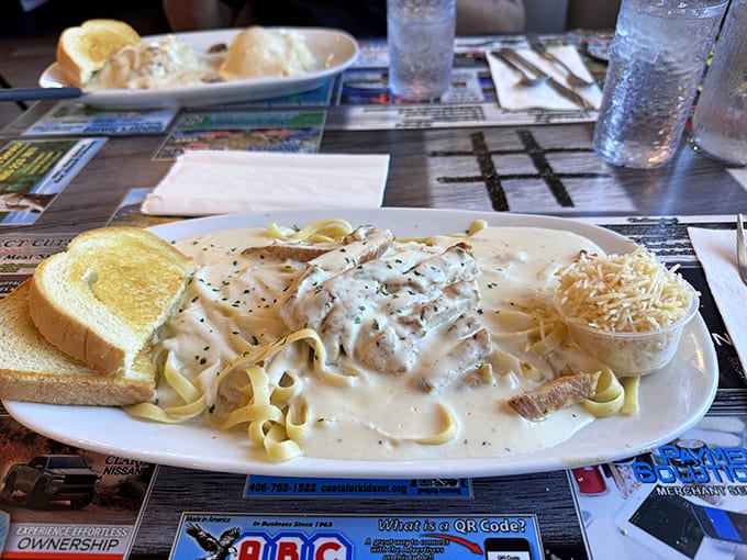 Fettuccine Alfredo that doesn't need Italy's approval&mdash;creamy, comforting pasta that pairs perfectly with Montana's mountain air and hearty appetites.