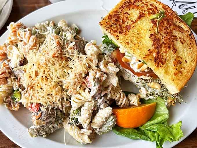 Fresh ingredients transform this chicken pasta salad into something your diet plan will forgive you for&mdash;eventually.