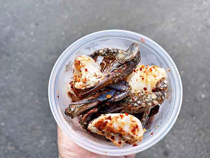 Fresh crab with a kick—these spicy morsels might make you temporarily forget about the poke that brought you here in the first place.