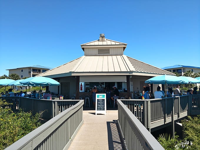 This beachside oasis offers refreshments with a view, proving that hydration is more enjoyable when paired with turquoise waters and Gulf breezes.