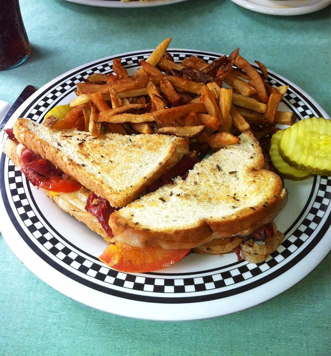 Those fries deserve their own zip code&mdash;perfectly crisp, generously portioned, flanking a grilled sandwich that means serious business.