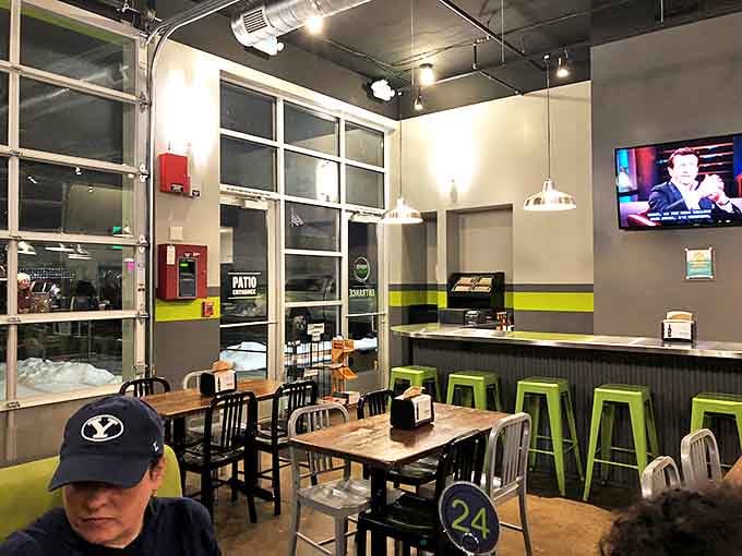 Modern, minimalist, and ready for mealtime magic. Those numbered tables mean your burger will find you&mdash;like culinary destiny.