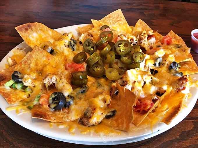 Nachos that solve the age-old problem of topping distribution. Every chip gets its fair share of cheese, jalapeños, and all the good stuff.