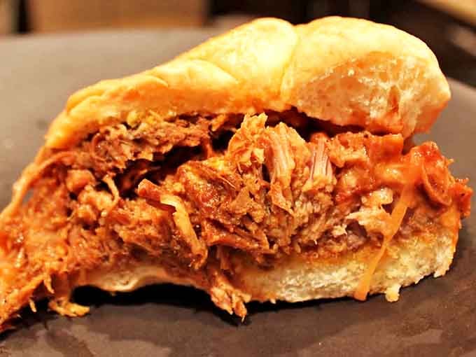 What looks like pulled pork reveals itself as another Baltimore specialty&mdash;tender, saucy, and requiring both hands and several napkins.