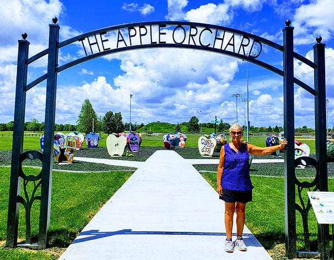 The Apple Orchard entrance promises fruity delights beyond. In September, this becomes the epicenter of apple-everything that would make even Johnny Appleseed swoon.
