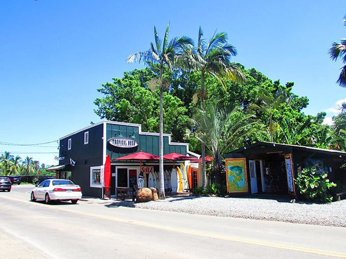 Small businesses like this surf shop are the heartbeat of highway culture, offering colorful oases of local flavor between scenic vistas.