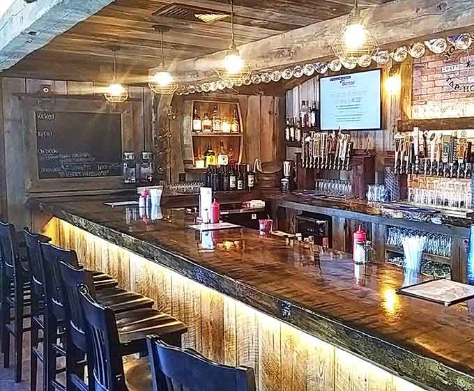 The bar area combines rustic charm with modern comfort&mdash;exactly where Hemingway would hang out if he were a New Hampshire seafood lover.