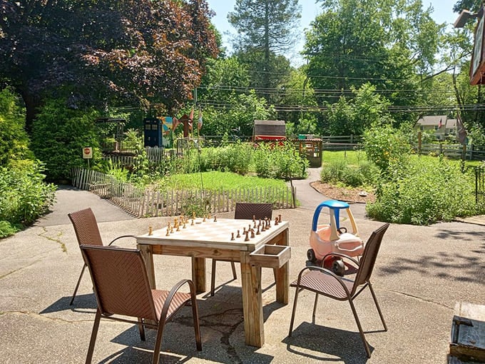 Chess in the garden proves The Book Barn isn't just about reading stories&mdash;it's about living them in this storybook setting.