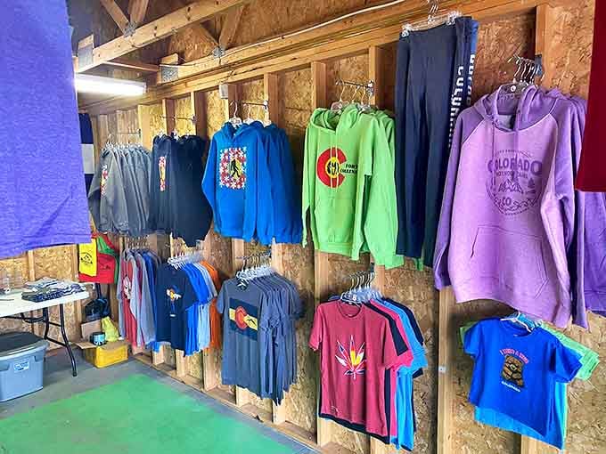 Colorado pride wears its colors proudly on these locally-themed shirts and hoodies. The green one practically screams "I've found my happy place!"