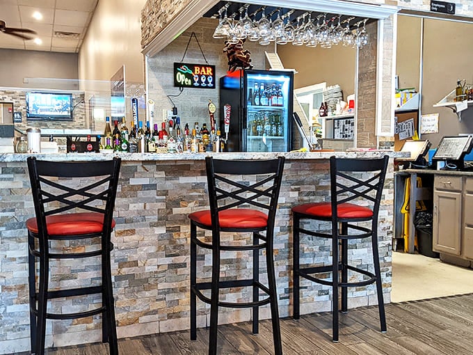 Bar seating that invites solo diners to perch comfortably, proving that "table for one" can be the best seat in the house.