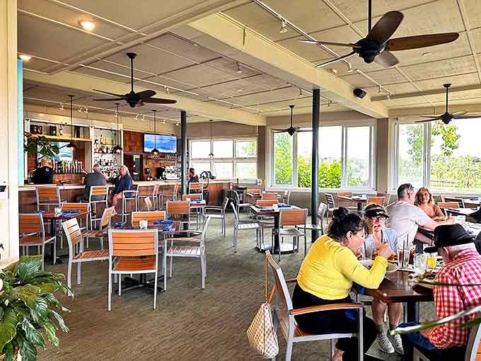 The true measure of any restaurant? Happy diners lost in conversation, momentarily looking up only to appreciate another perfect bite.