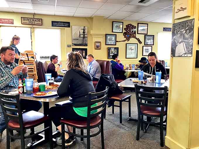 Where locals gather to solve the world's problems over eggs and coffee. If Congress met here, we'd have world peace by the second refill.