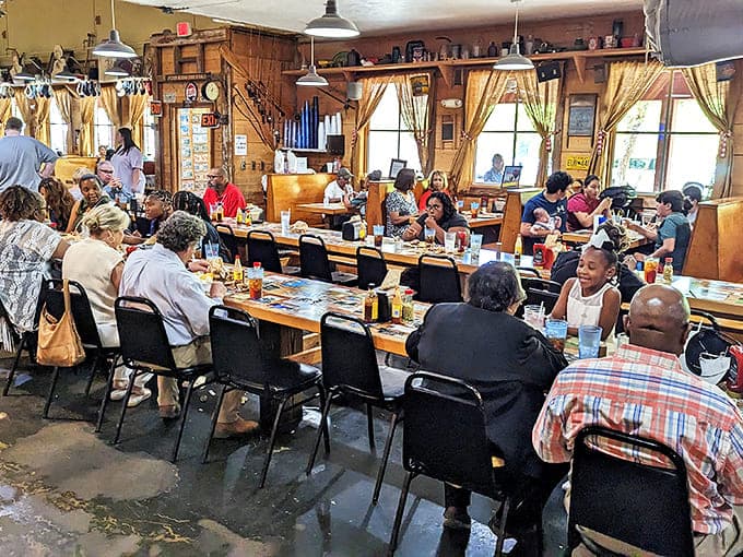 Where strangers become friends over sweet tea and shared recipes. The communal tables aren't just furniture&mdash;they're conversation starters with a side of hospitality.
