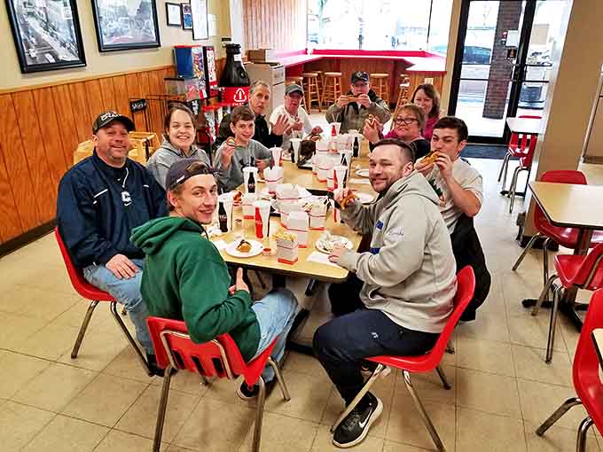 Capitol Lunch brings people together like few other places can. Nothing says "Connecticut community" like a table full of smiling hot dog enthusiasts.