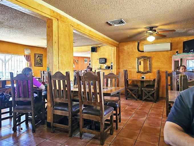 Simple wooden chairs and tiled floors set the stage for culinary magic. No pretension here&mdash;just an honest space where the food does the talking.